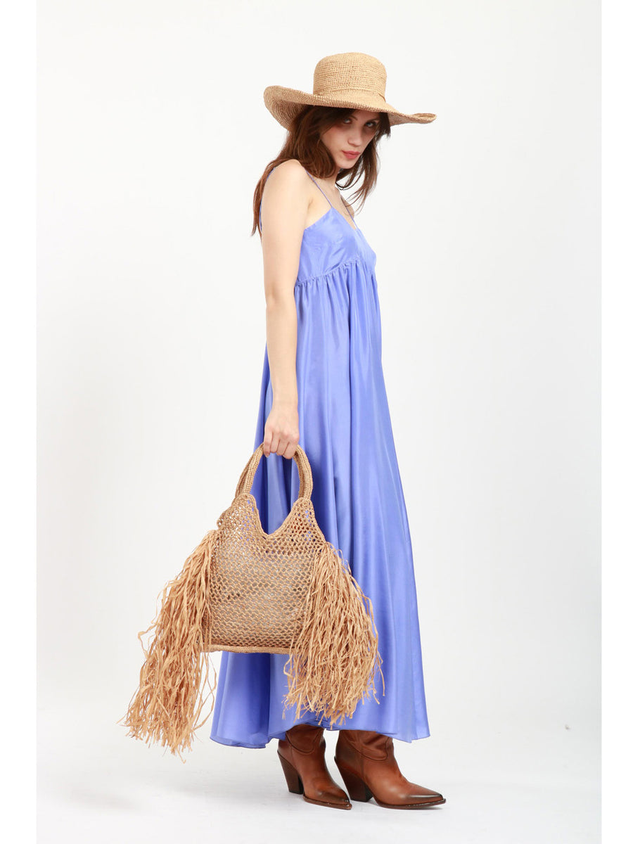 LIMAIA PARIS Talia Handbag in Beige Raffia with Fringes TALIA ...