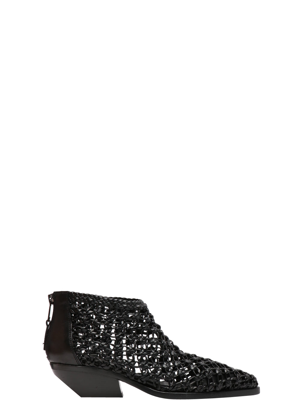 ELENA IACHI STIVALI TRONCHETTO SHILA IN PELLE INTRECCIATA NERI E4238 ...