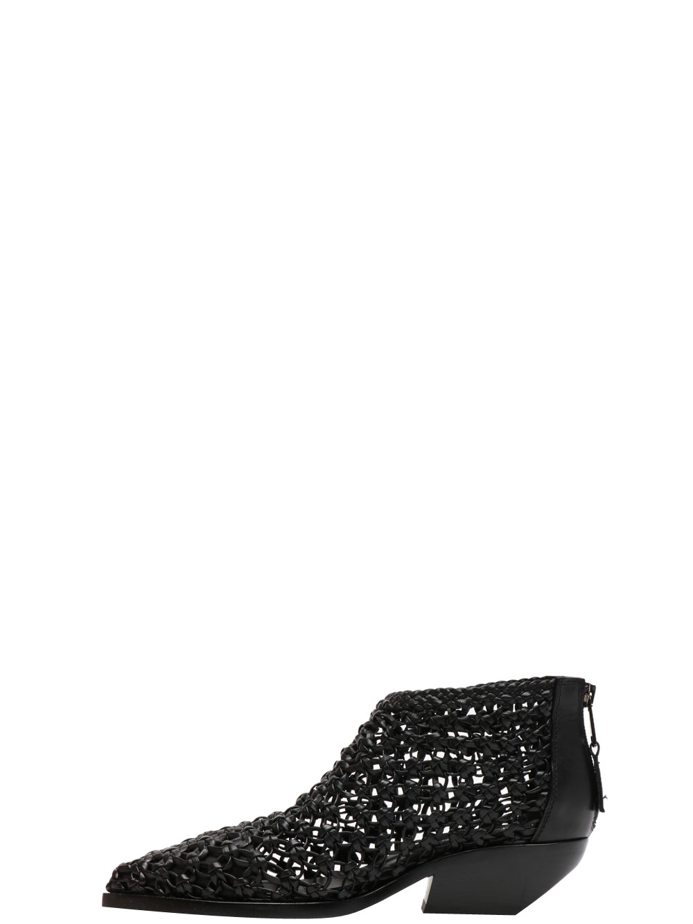 ELENA IACHI STIVALI TRONCHETTO SHILA IN PELLE INTRECCIATA NERI E4238 ...