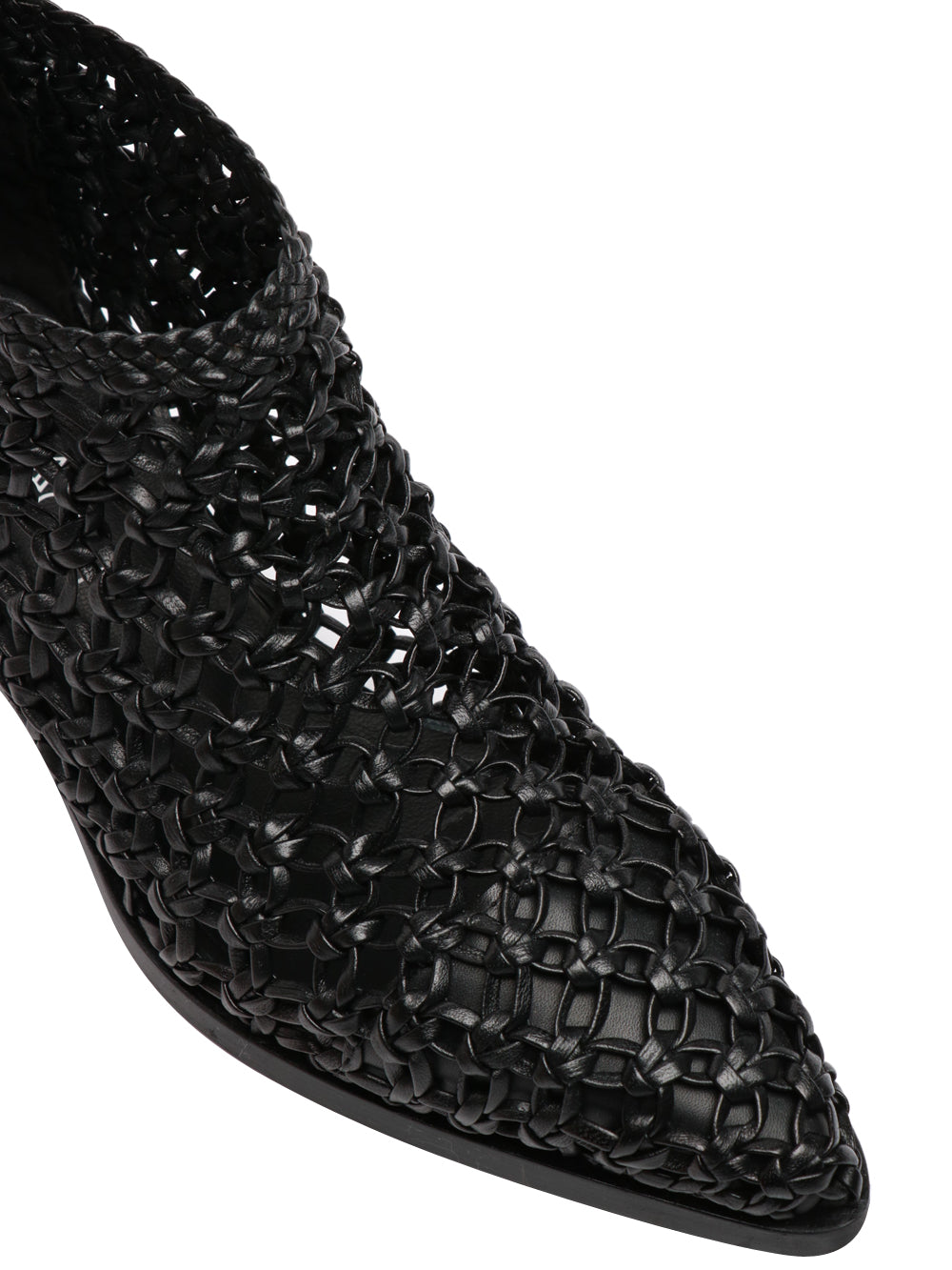 ELENA IACHI STIVALI TRONCHETTO SHILA IN PELLE INTRECCIATA NERI E4238 ...