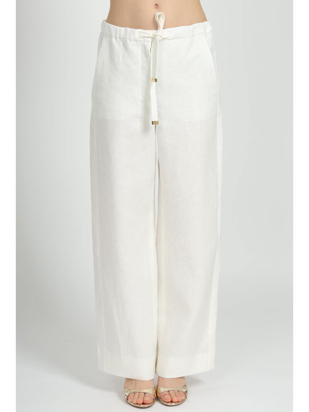 S MAXMARA Pantaloni Amedea in Lino Bianchi AMEDEA 2619131013600 ...