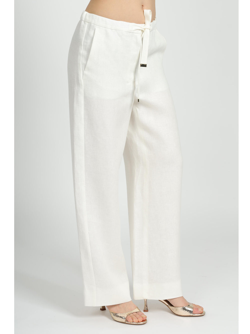 S MAXMARA Pantaloni Amedea in Lino Bianchi AMEDEA 2619131013600 ...