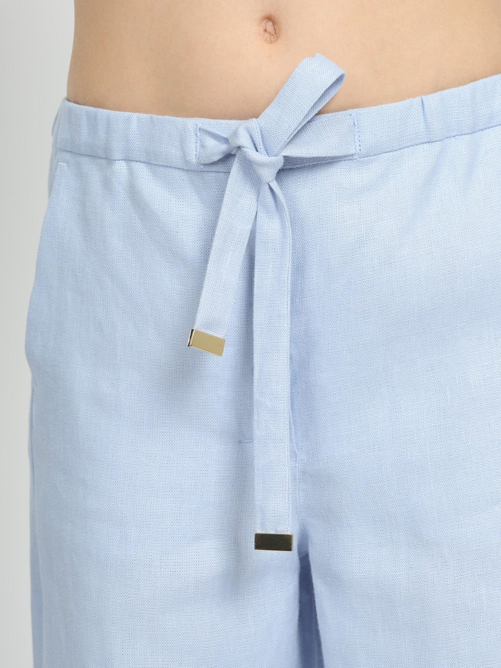 S MAXMARA Pantaloni Amedea in Lino Celeste AMEDEA 2619131013600 ...